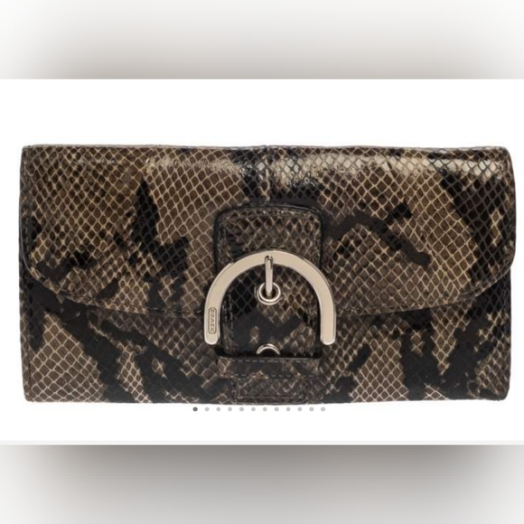 Coach | Bags | Coach Euc Python Snake Skin Embossed Soho Continental ...